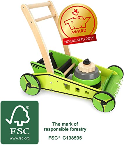 small foot wooden toys Lawn Mower & Baby Walker playset Designed for Children 12+ Months