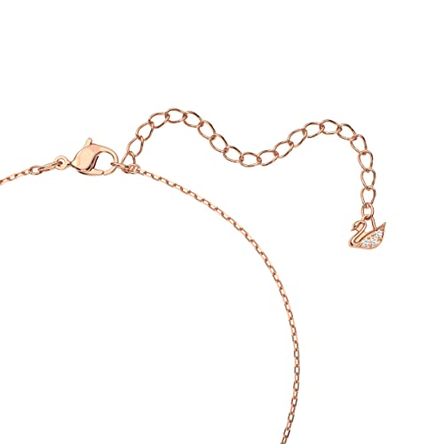 SWAROVSKI Swan Pendant Necklace, Rose Gold Tone Finish, Pink Crystals, Clear Crystals
