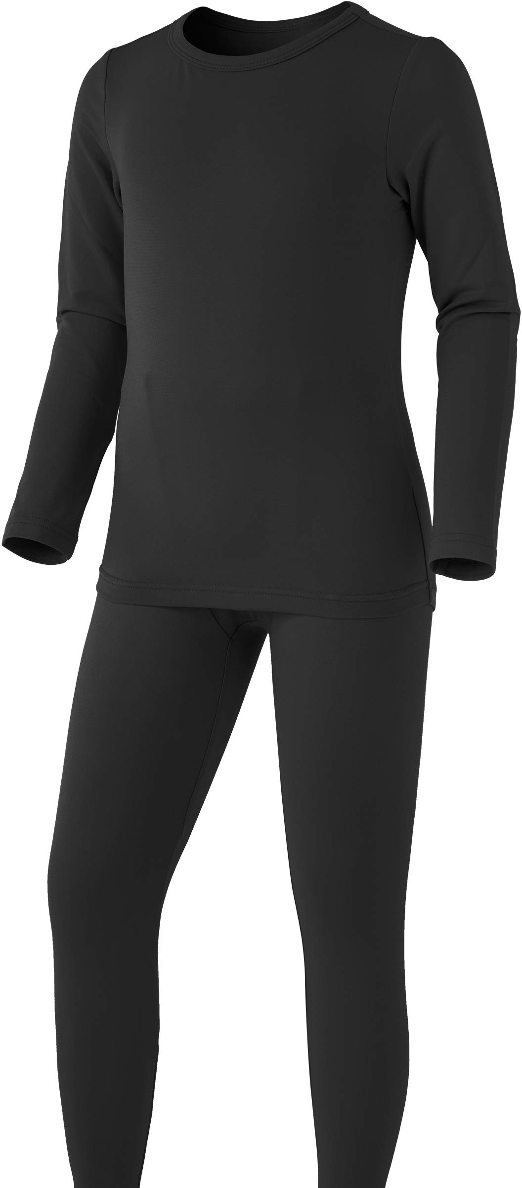 TSLA Kid's & Boy's and Girl's Thermal Underwear Set, Soft Fleece Lined Long Johns, Winter Base Layer Top & Bottom, Boy Thermal Set Black, 16