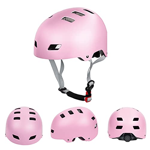 Skateboard Bike Helmet with Two Removable Liners Adjustable Ventilation for Multi-Sport Scooter Roller Skate Inline Skating,3 Sizes for Kids,Youth,Adult