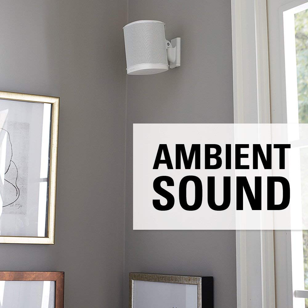 Sanus Wireless Speaker Wall Mount Sonos ONE, ONE SL, PLAY:1, & PLAY:3 - Tool Free Tilt & Swivel Adjustments for Best Audio - Single (White) - WSWM21-W1