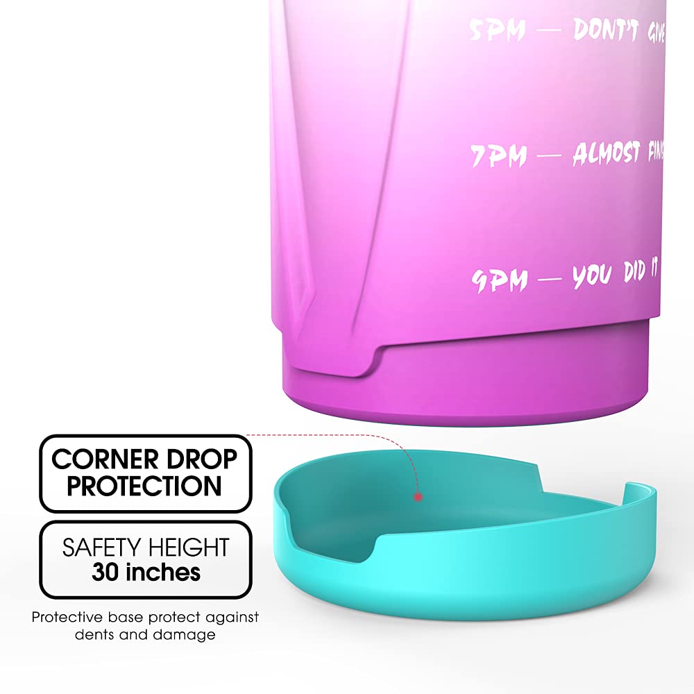 TOYE HEALTH Half Gallon/64oz Water Bottle with Time Marker Motivational Water Bottle with Straw and Handle BPA Free Water Jug