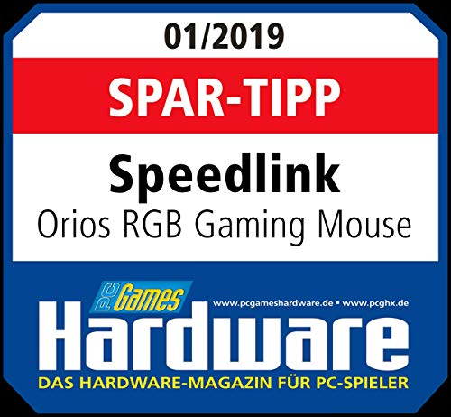 Speedlink ORIOS RGB Gaming Mouse with high-end 5,000dpi Sensor, 7 programmable Buttons and Customizable Lighting, Black