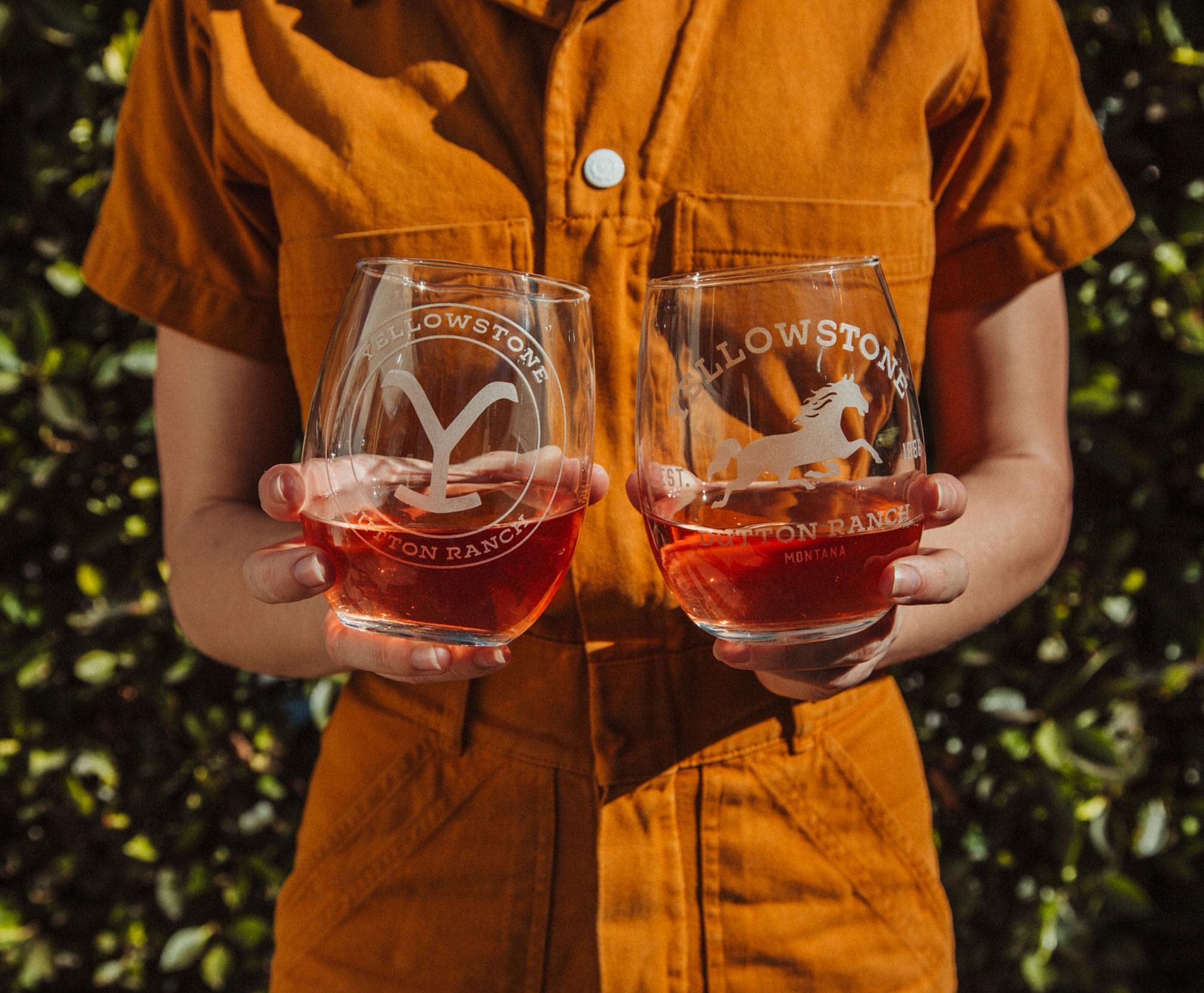 Toynk Yellowstone Dutton Ranch 20-Ounce Stemless Wine Glasses | Set of 2