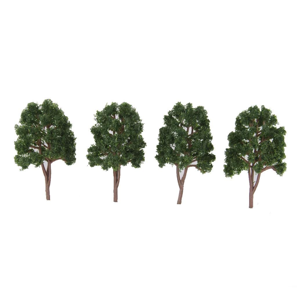 Tiuimk Pack of 20 Dark Green Plastic Model Trees for N Scale Train Layout