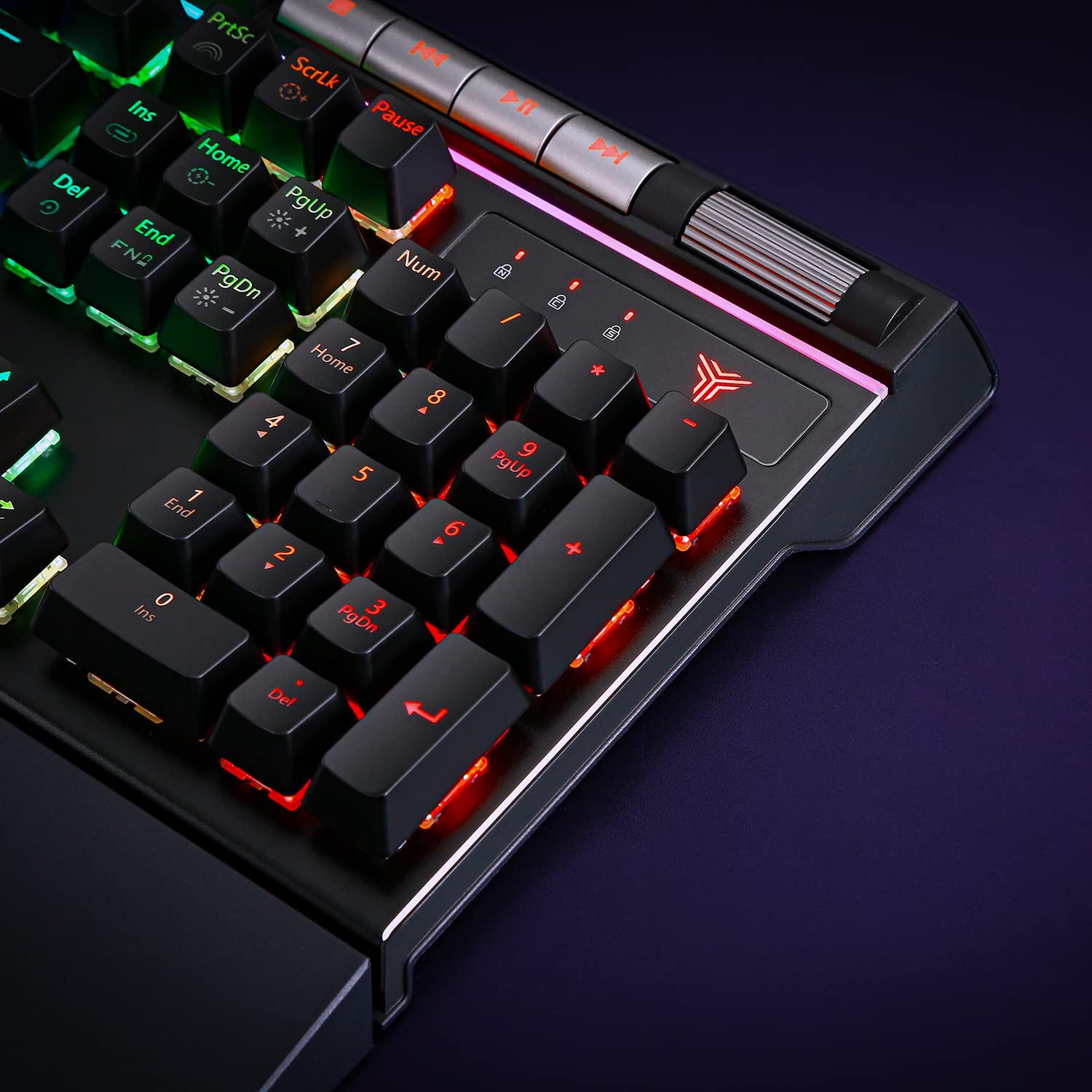 teamwolf VOIDRAY EX Mechanical Gaming Keyboard Blue Switches Media Keys RGB Breath Changing Backlight Anti-Ghosting with 2 USB Ports