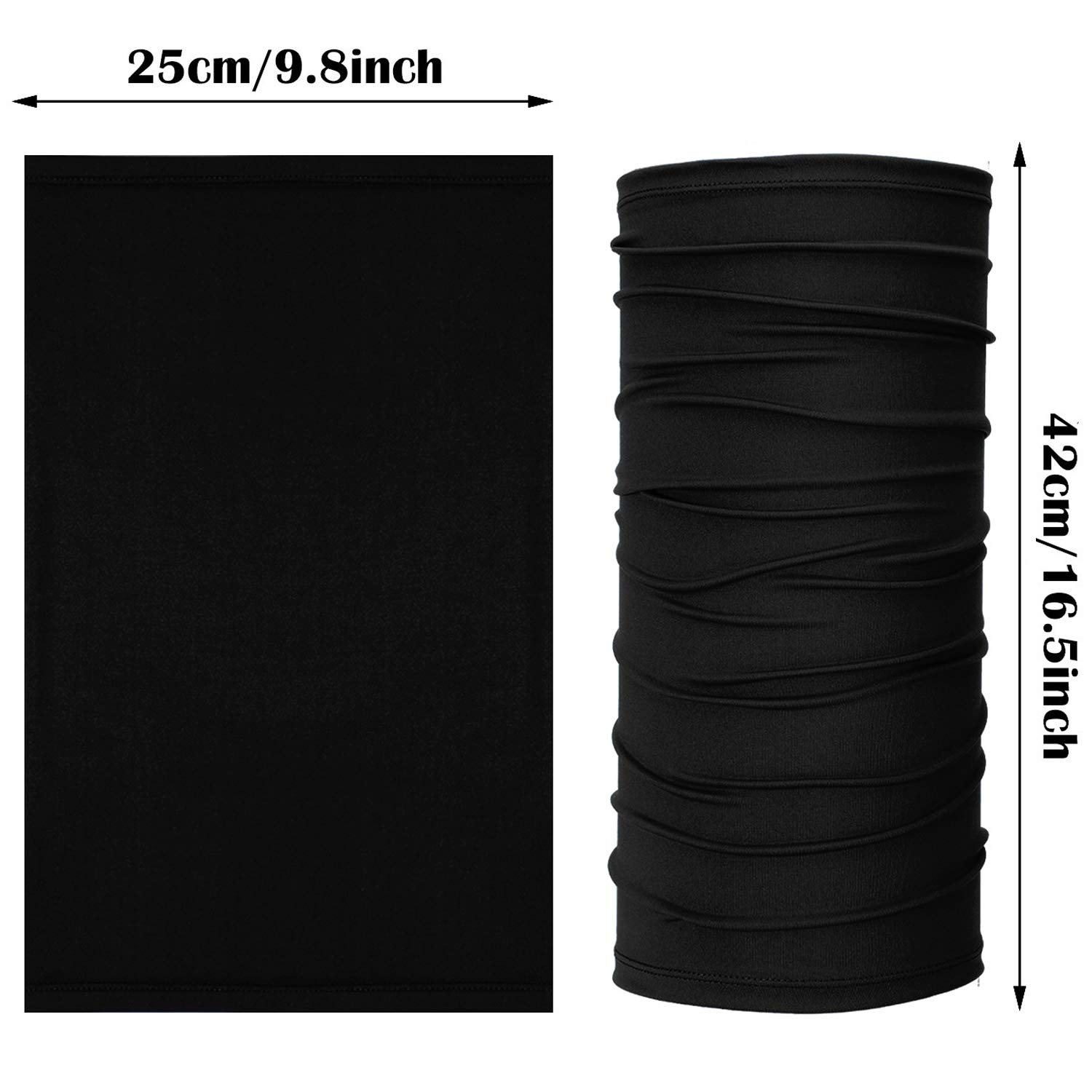 Summer Face Cover Scarf UV Protection Neck Gaiter Sunscreen Breathable Bandana (Black, 6)