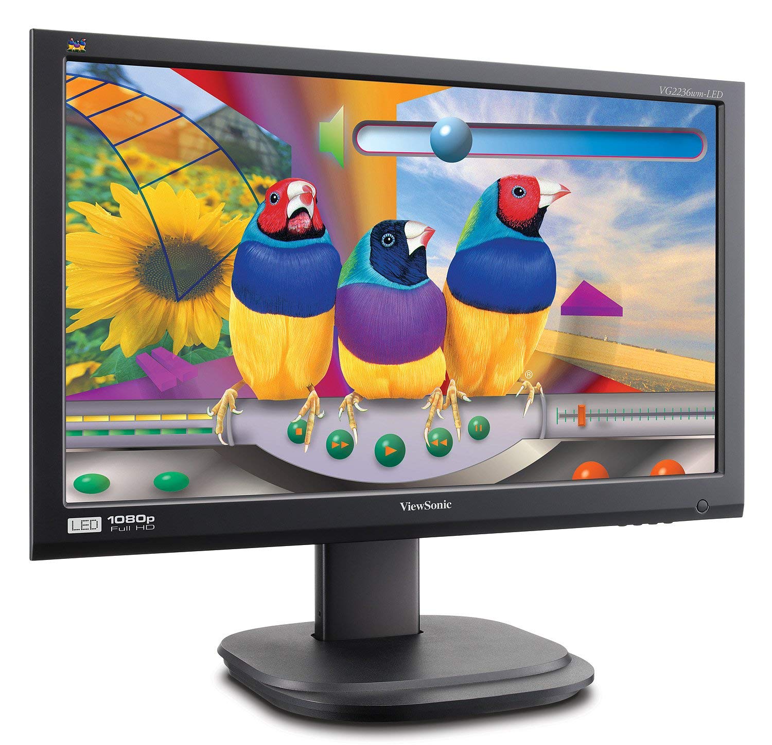 Viewsonic VG2236WM-LED 22-Inch (21.5-Inch Vis) Ergonomic LED Backlit Monitor with 1920x1080 Resolution - Black (Renewed)