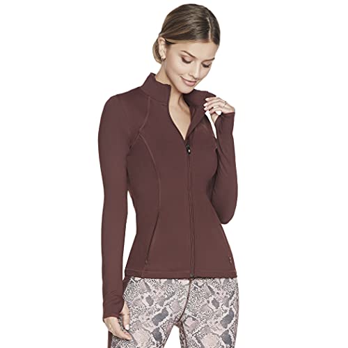 Skechers Women's GO Walk Pickleball Jacket, Chocolate Drizzle, XL