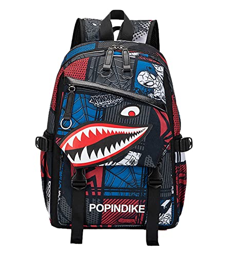 XKJFOTCY Shark Backpack for Boys, Fashion Multi-Functional Teens Bookbag, Laptop Backpack, Casual Daypack