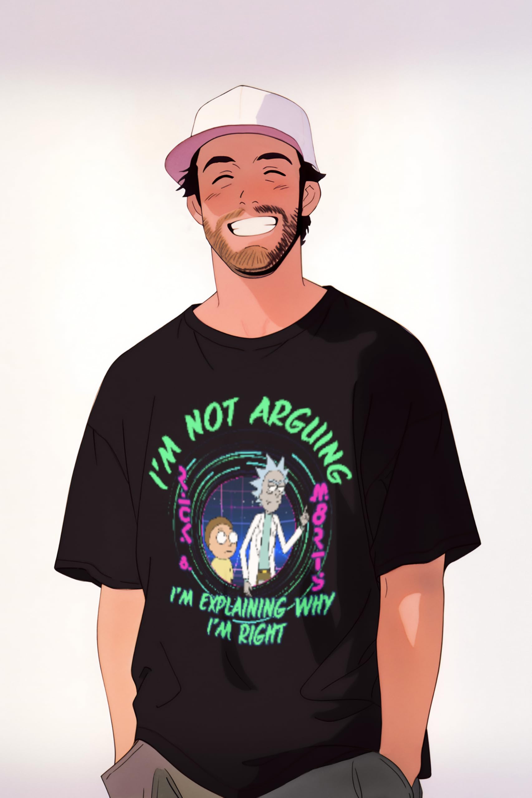 RICK AND MORTY I’m Not Arguing I’m Explaining Why I’m Right Men's and Women's Short Sleeve T-Shirt (Black, Large)