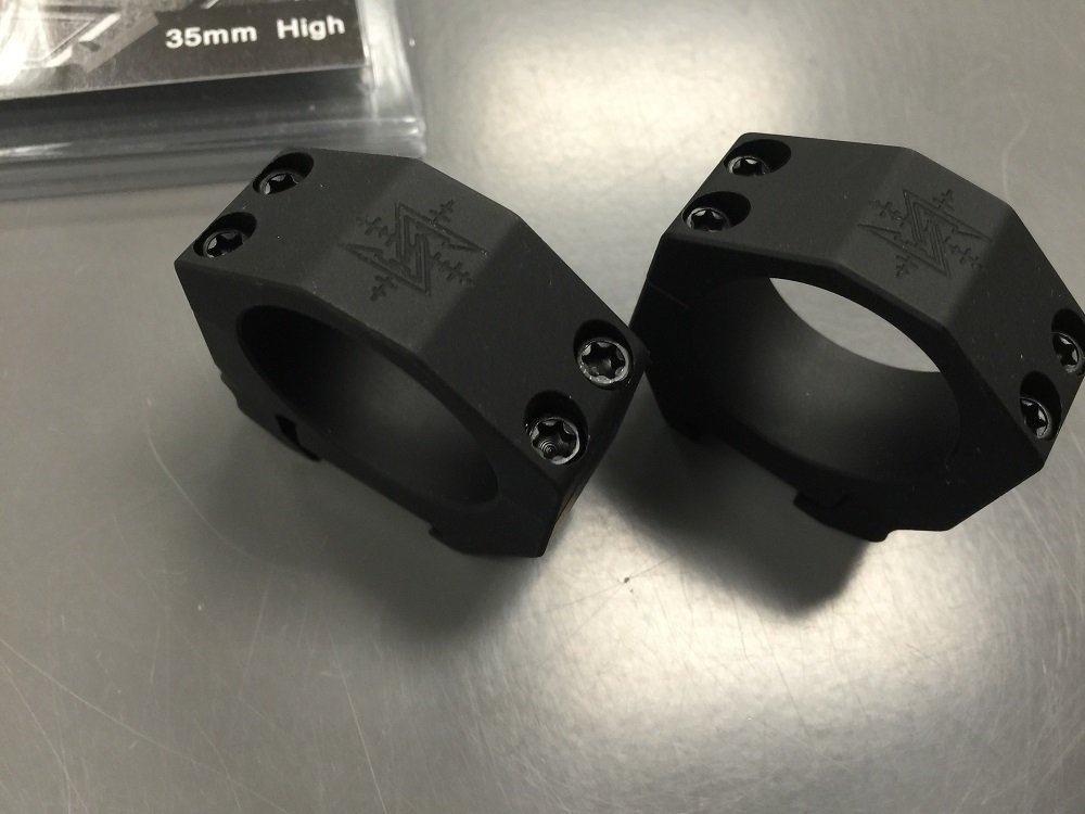 Seekins Precision 35mm Tube Riflescope Rings,1.0in High, 4 Cap Screw 0010640004 - F