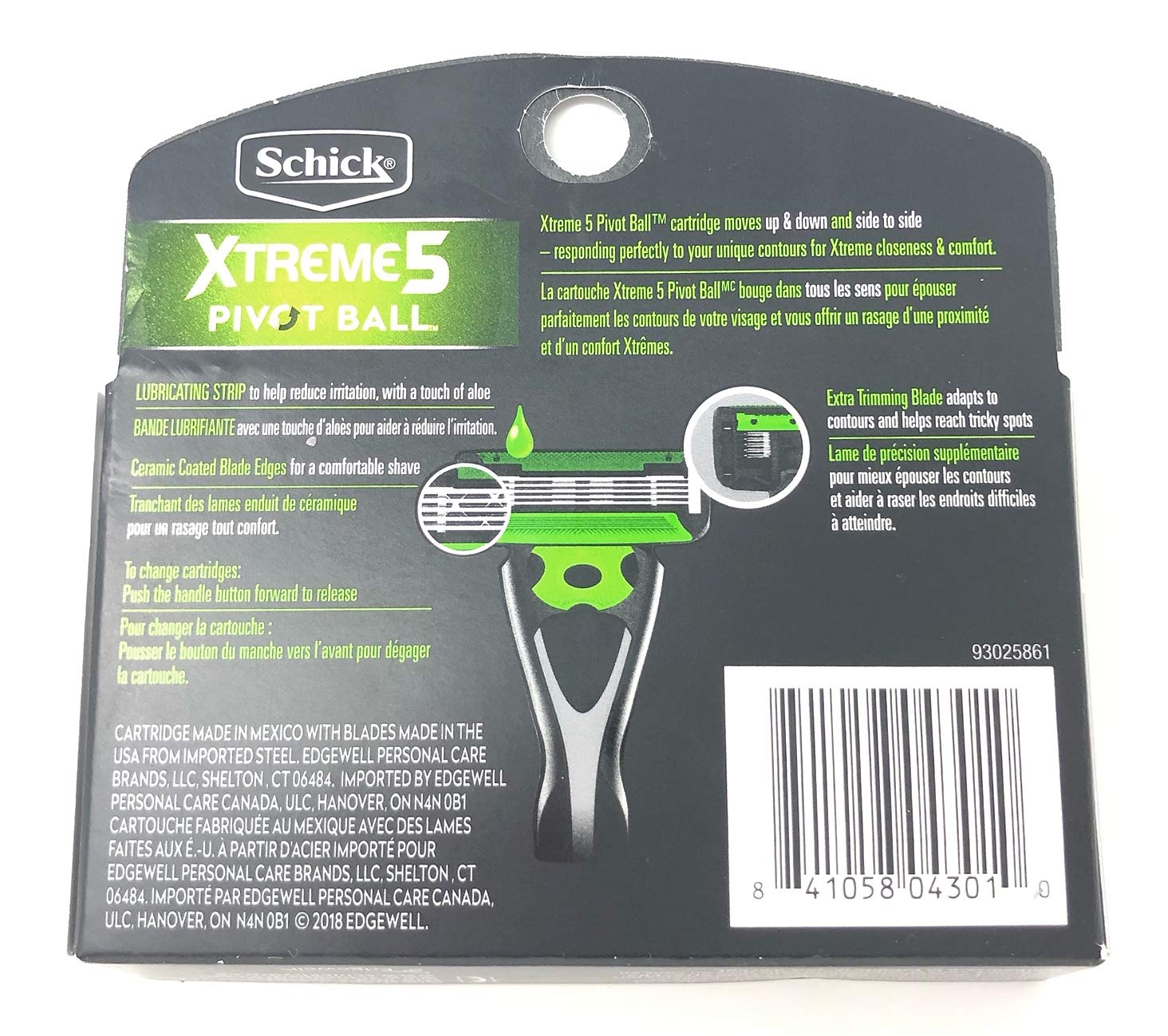 Schick Xtreme 5 PivotBall Men's Razor Refills, 4 Count (Pack of 2)