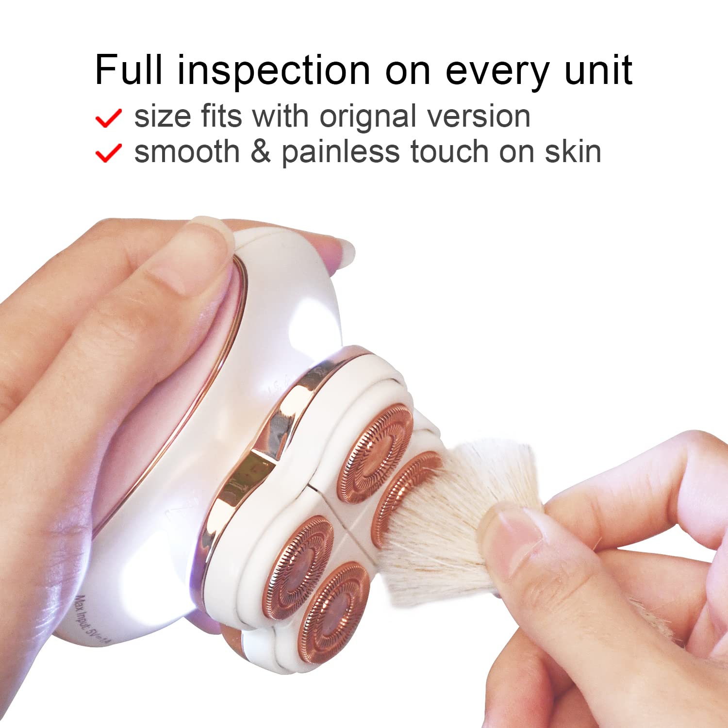 tuokiy Legs Hair Remover Replacement Head Compatible with Finishing Touch Flawless Electric legs Shaver For Women,Rose Gold 2-pc Pack
