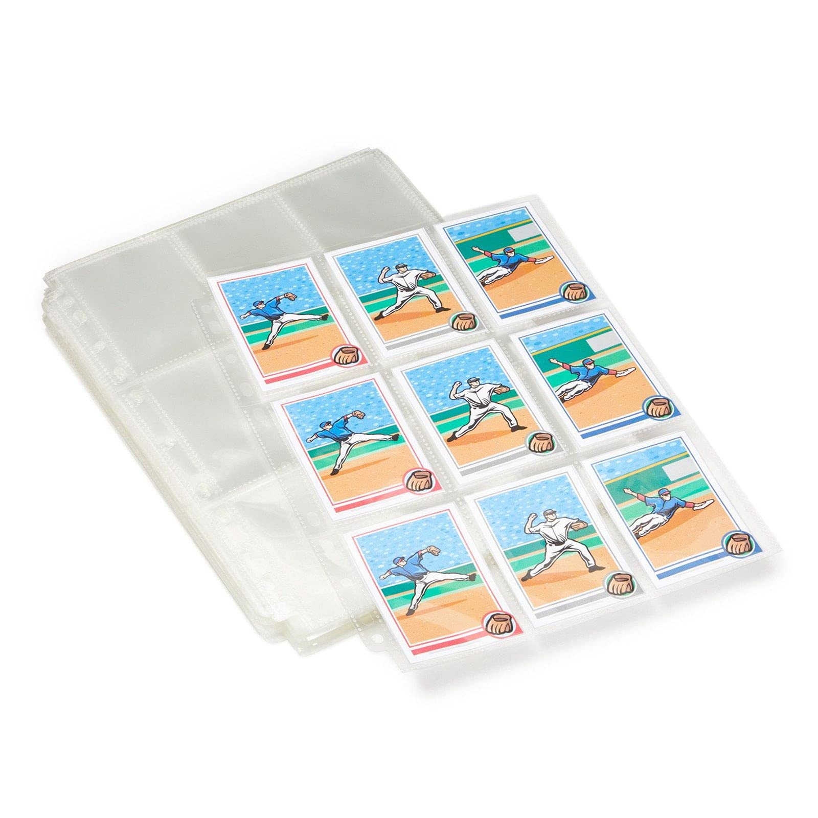 Trading Card Binder Sleeves with 9 Pockets Per Page (1800 Slots, 100 Sheets)
