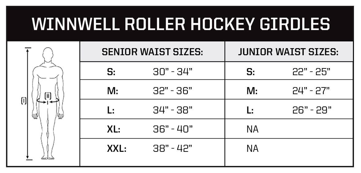 Winnwell Roller Hockey Inline Shorts - Girdle for Men with Built in Jock Cup - Premium Protective Equipment for Senior & Junior Players (Senior Large)