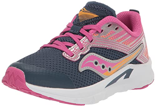 Saucony Axon Sneaker, Navy/Pink, 11.5 Wide US Unisex Big_Kid