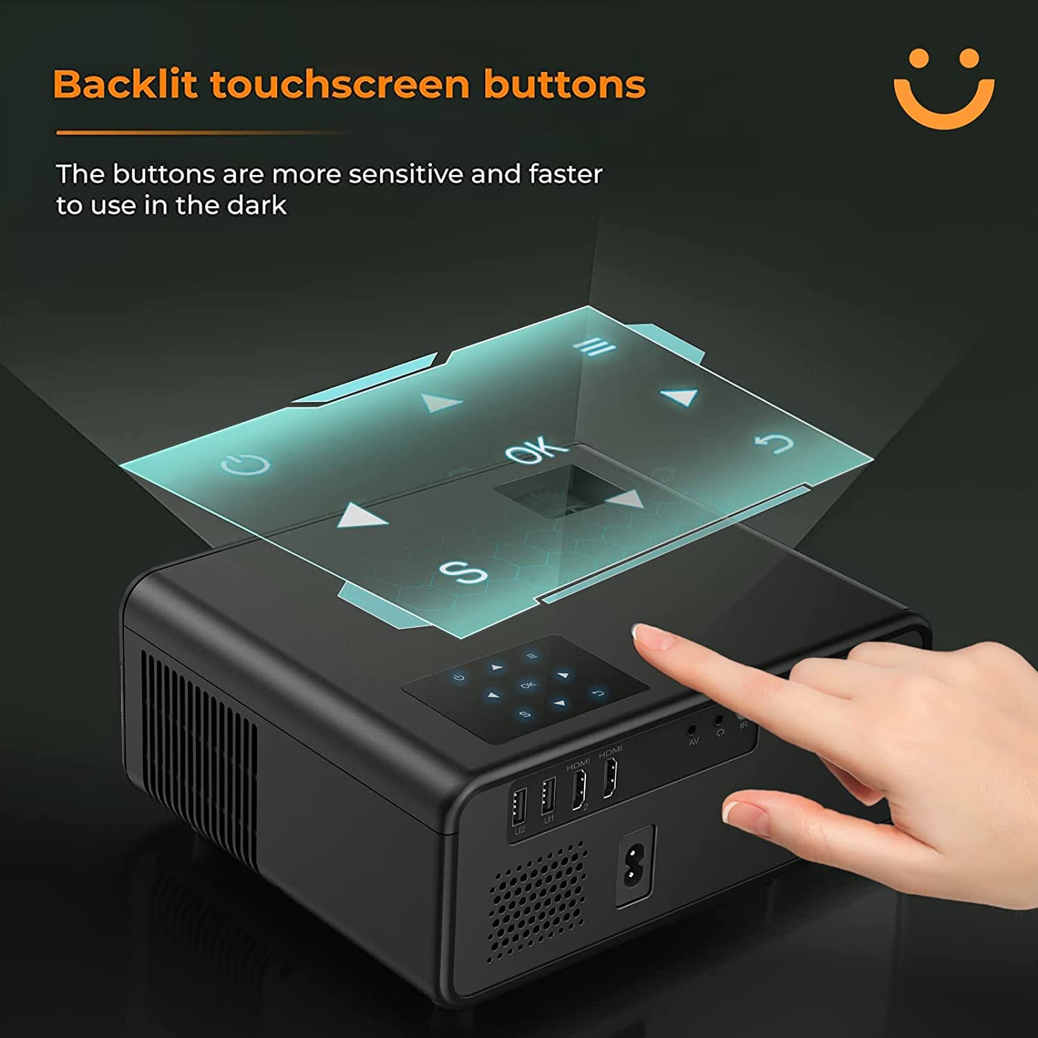 YABER 5G WiFi Bluetooth Projector, 18000LM Native 1080P Projector 4K Support, Outdoor Movie Projector with Screen, Max 200" 4P/4D Keystone 50% Zoom Full Sealed Optical 4K Projector (Black)