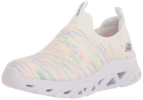 Skechers girls Glide-step Sport -Good Energy Sneaker, White/Multi, 10.5 Little Kid US