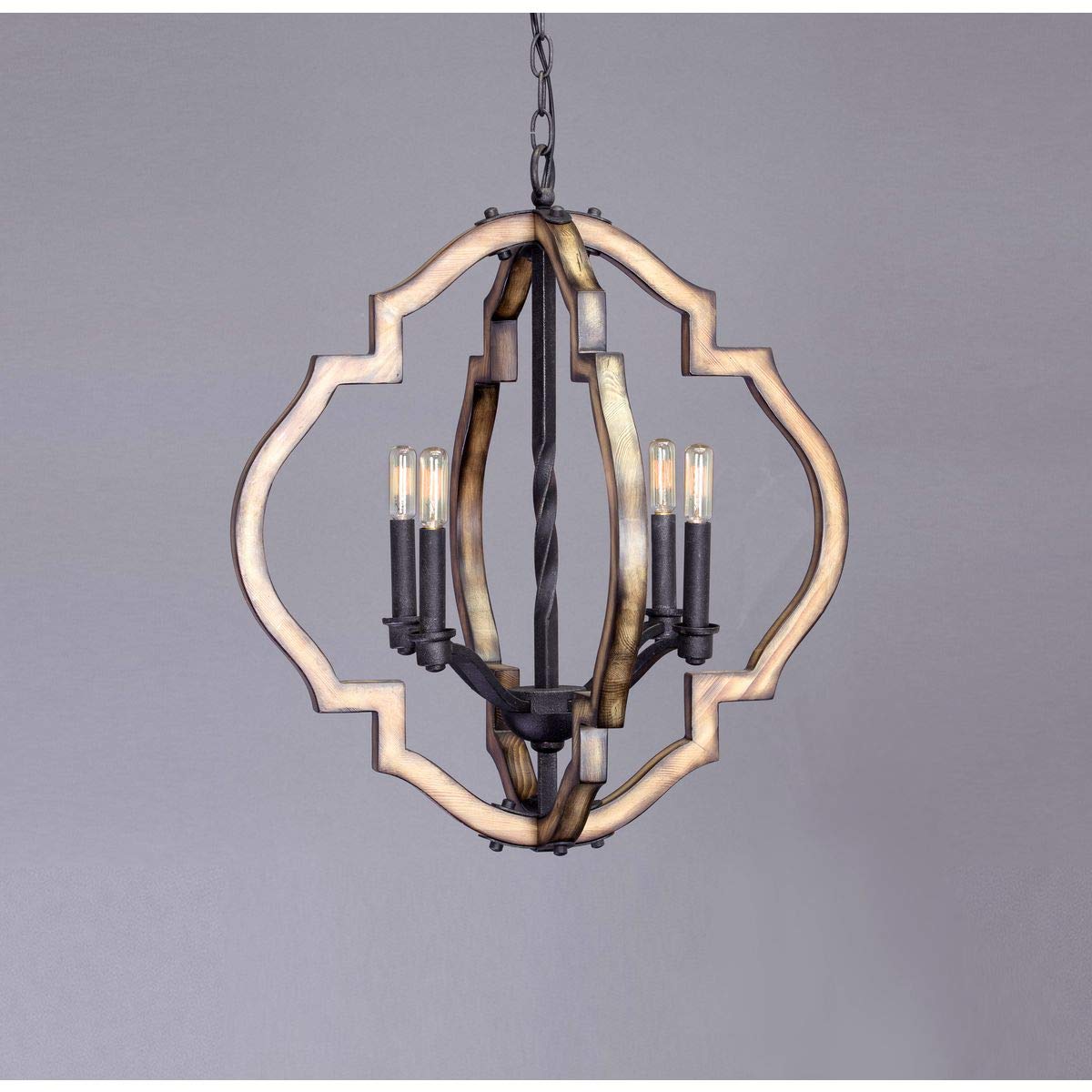 Spicewood Collection 4-Light Farmhouse Chandelier Light Gilded Iron Black