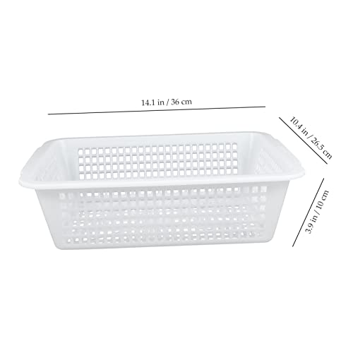 Tofficu 2pcs Storage Basket Document Letter Tray Plastic Folder Paper Storage Organizer Multifunctional File Basket Desk Tray Plastic Basket Tray Folder Basket Barbecue Desktop White Abs
