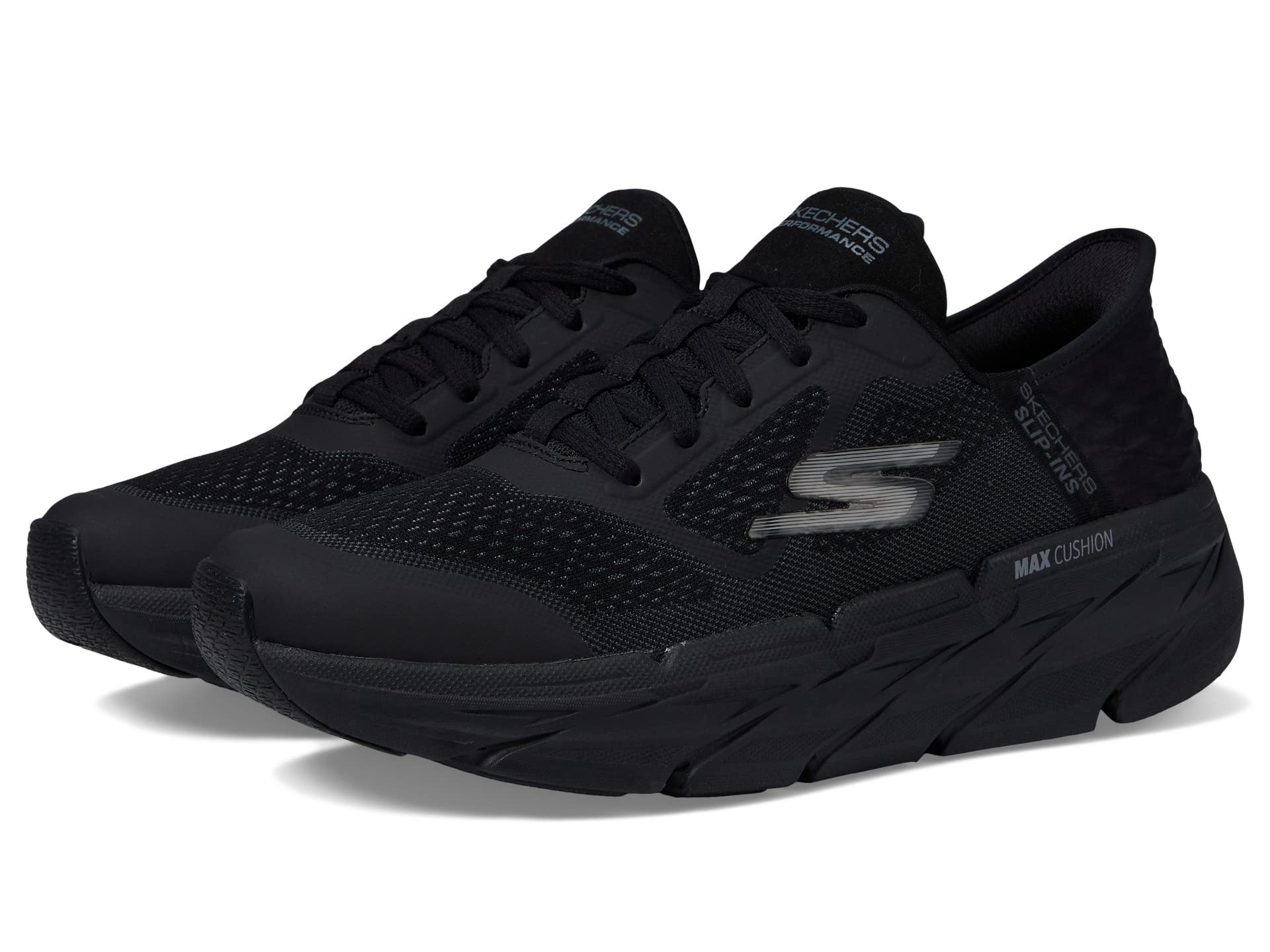 Skechers Men's Max Cushioning Slip-Ins-Athletic Workout Running Walking Shoes with Memory Foam Sneaker, Black, 13