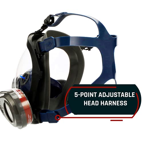 PT-101 Full Face Organic Vapor & Particulate Respirator with Dual P-A-3 Carbon Activated Cartridges - Eye Protection Mask