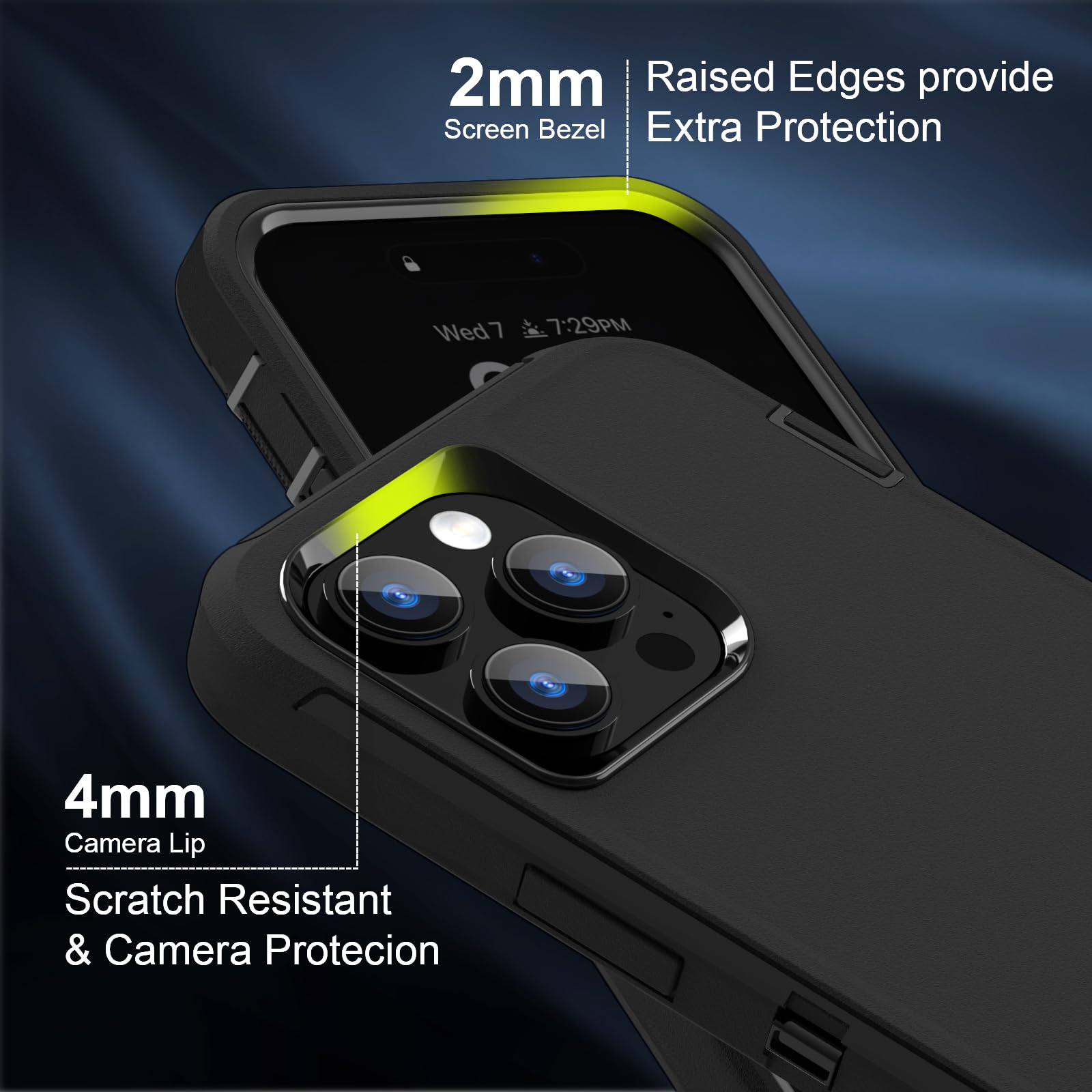 Sansunto for iPhone 13 Pro Max Case and 12 Pro Max Case, Full Body Protection Heavy Duty Shockproof Military Grade 3 in 1 Silicone Rubber with Hard PC Rugged Durable Phone Cover 6.7 Inch (Black)