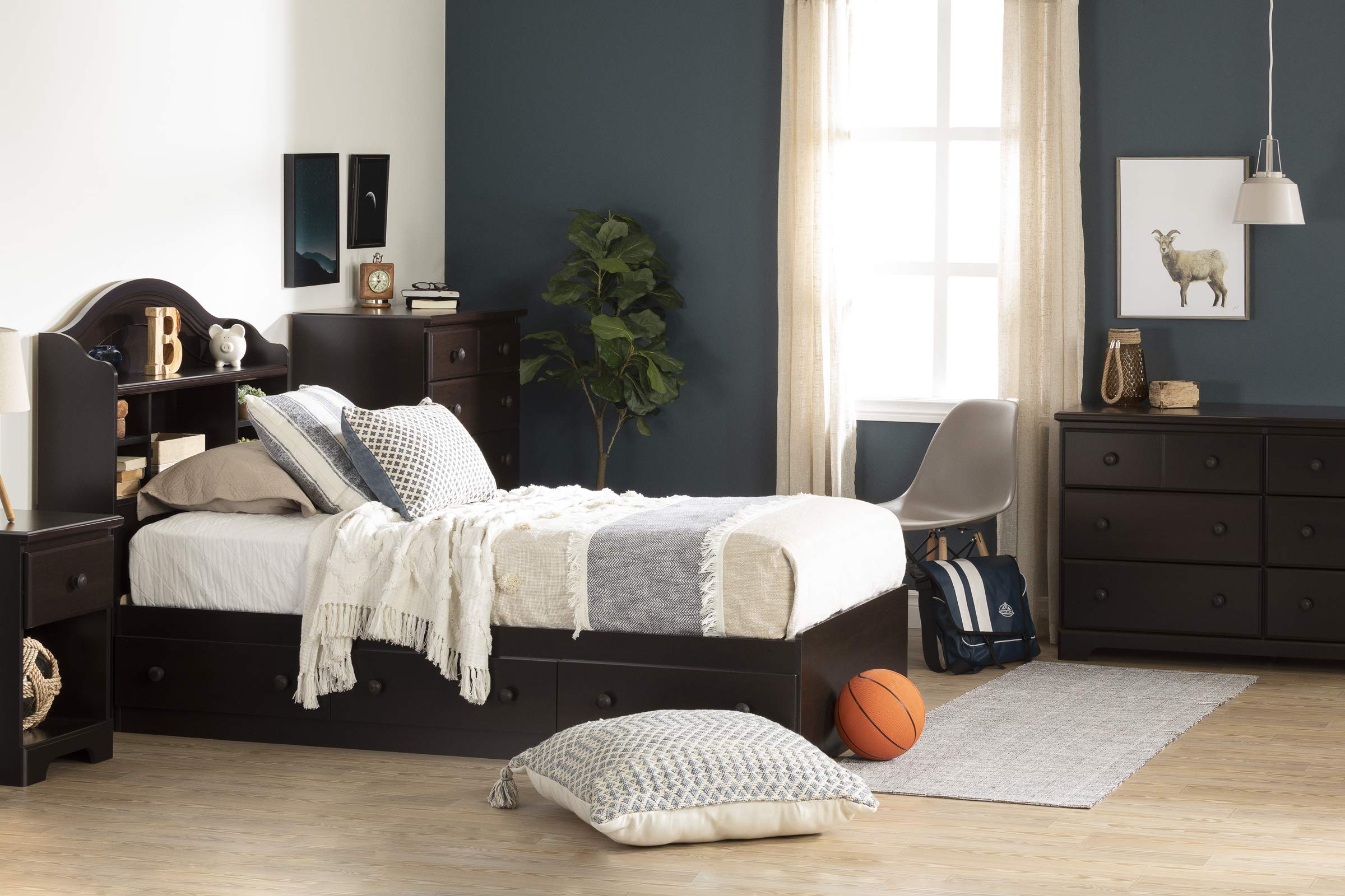 South Shore headboard, Twin, Chocolate