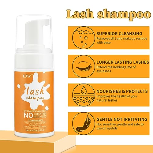 ๐ช๐๐ก๐ก๐๐ฅ ๐ฎ๐ฌ๐ฎ๐ฏ* 100ml Lash Shampoo Eyelash Extension Cleanser Kit - Oil-Free Foam, Complete Lash Care Set with Bowl, Brushes, Comb - Cluster Lash Wash & Dustcare Included