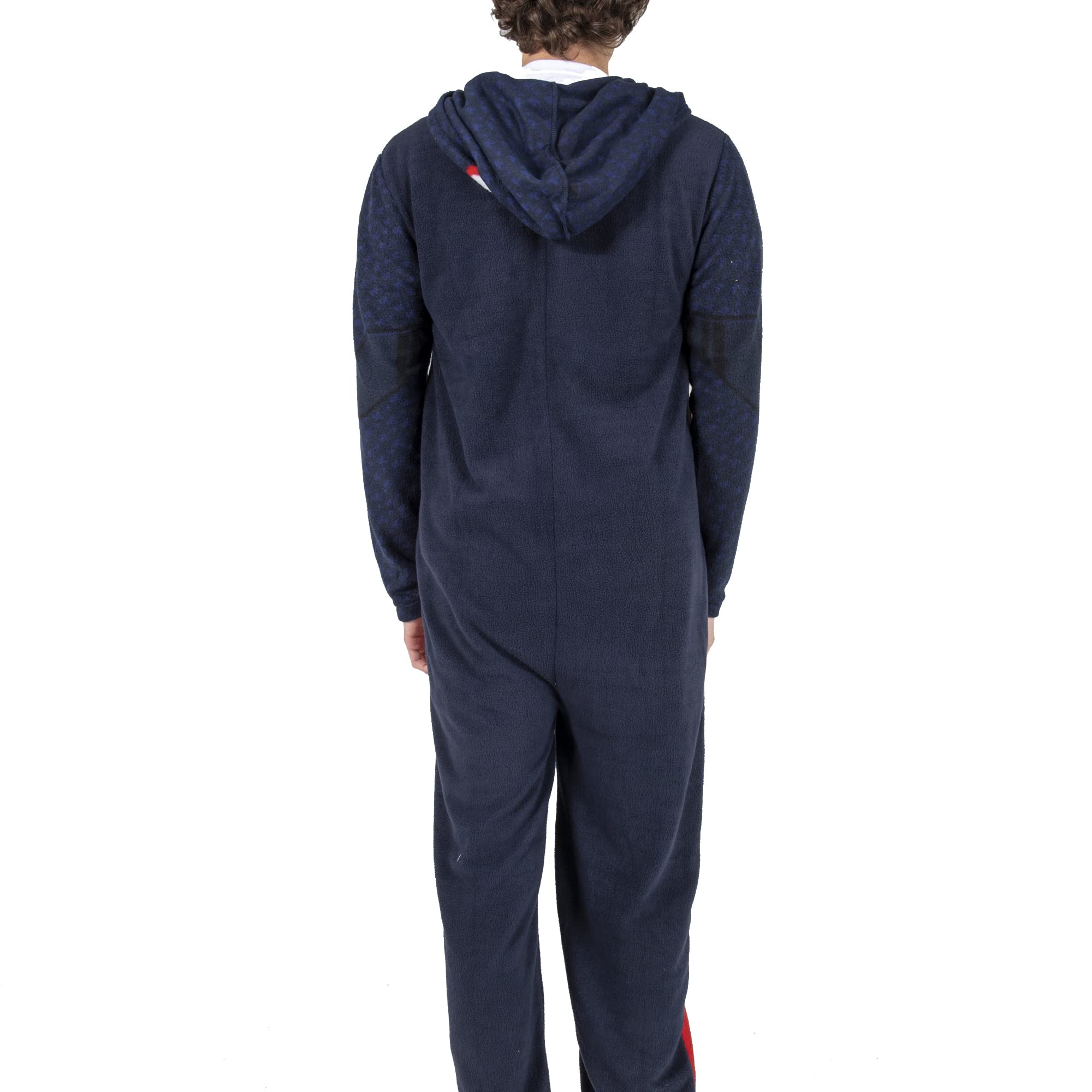 Spider-Man Miles Morales Men's Hooded Union Suit with Leg Hem-Large Black