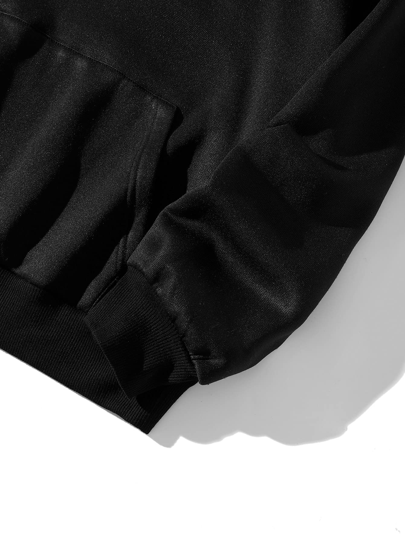 WDIRARA Women's Letter Graphic Print Pocket Drawstring Hoodie Sweatshirts Tops Black XL