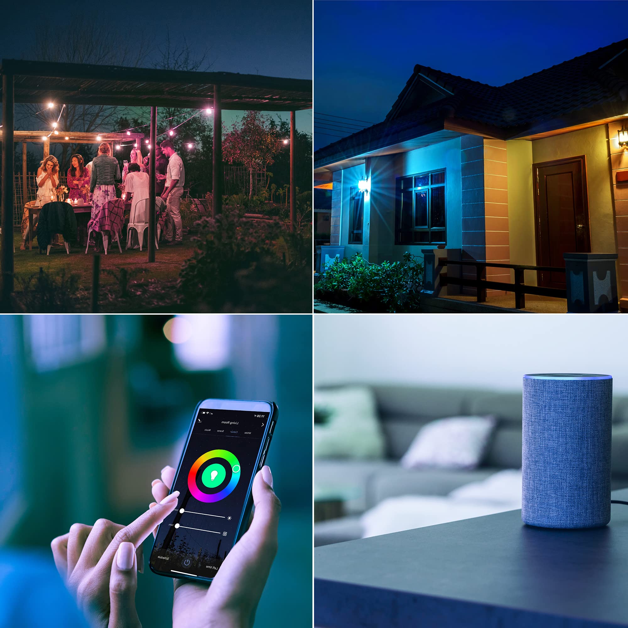 Sunco 4 Pack WiFi LED Smart Bulb, B11 Candelabra, 4.5W, E12 Base, Color Changing (RGB & CCT), Dimmable, Compatible with Amazon Alexa & Google Assistant - No Hub Required