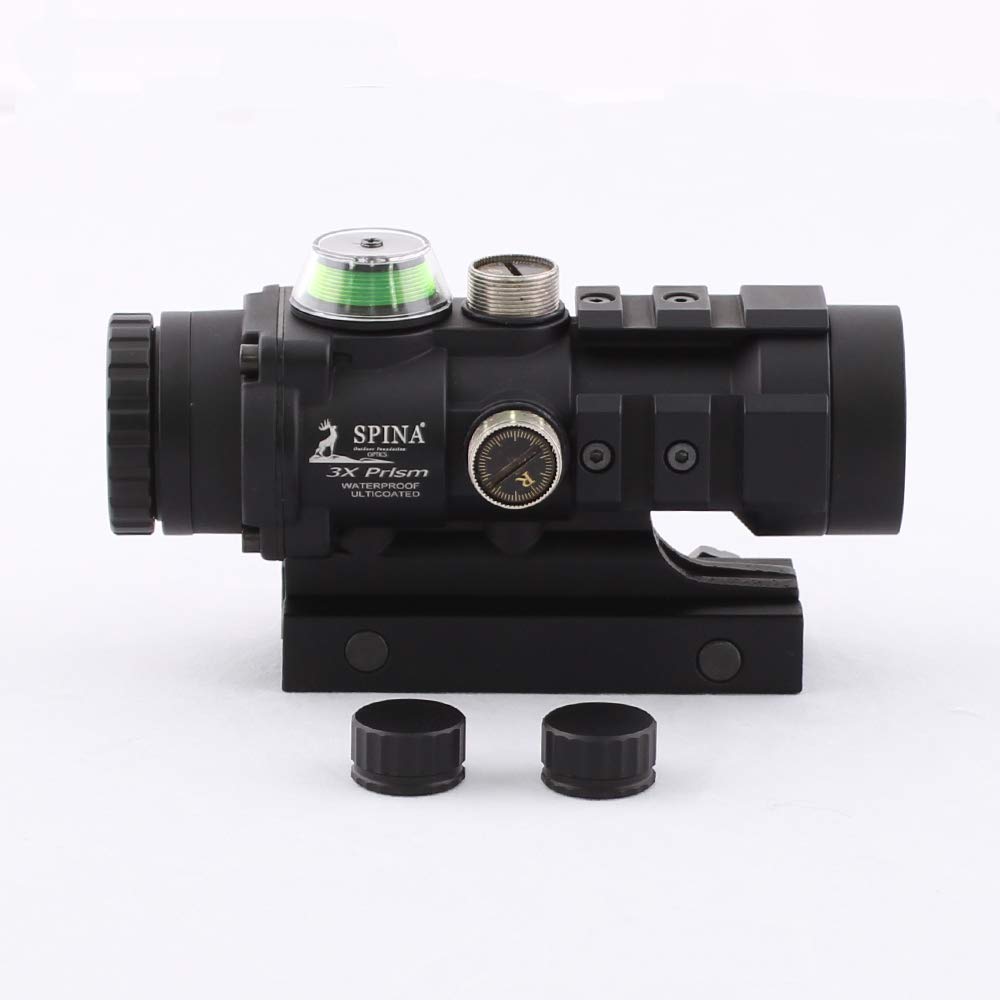 SPINA OPTICS Tactical Optical Sight 3x32 Gp01 Fiber Prism Red Illuminated Sight Riflescope for Hunting (Green)