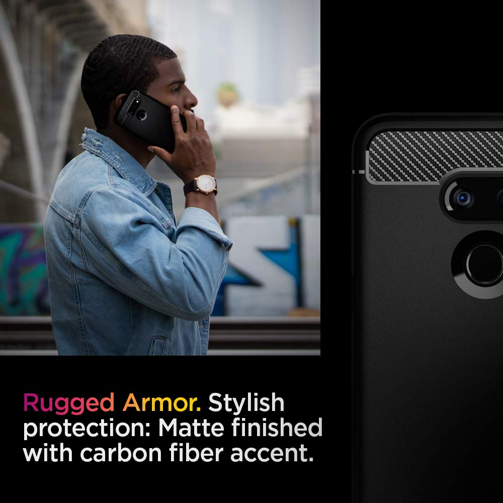 Spigen Rugged Armor Designed for LG G8 ThinQ Case (2019) - Matte Black
