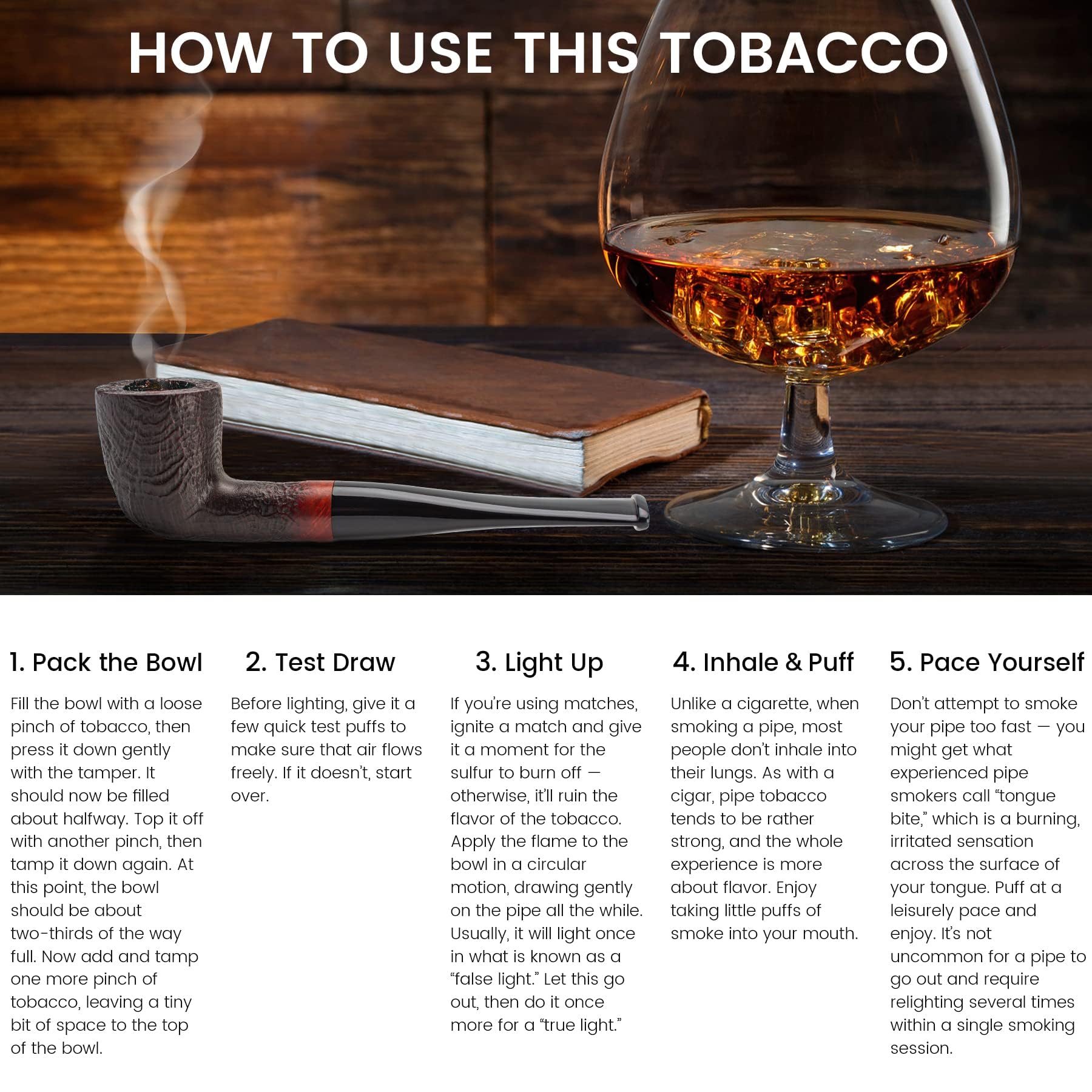 SPIPER smooth Briar Zulu Tobacco Straight pipe, 100% Quality Handmade pipe with smooth Acrylic Stem, Beginner Pipe,Great Gift for Father,friends (black)