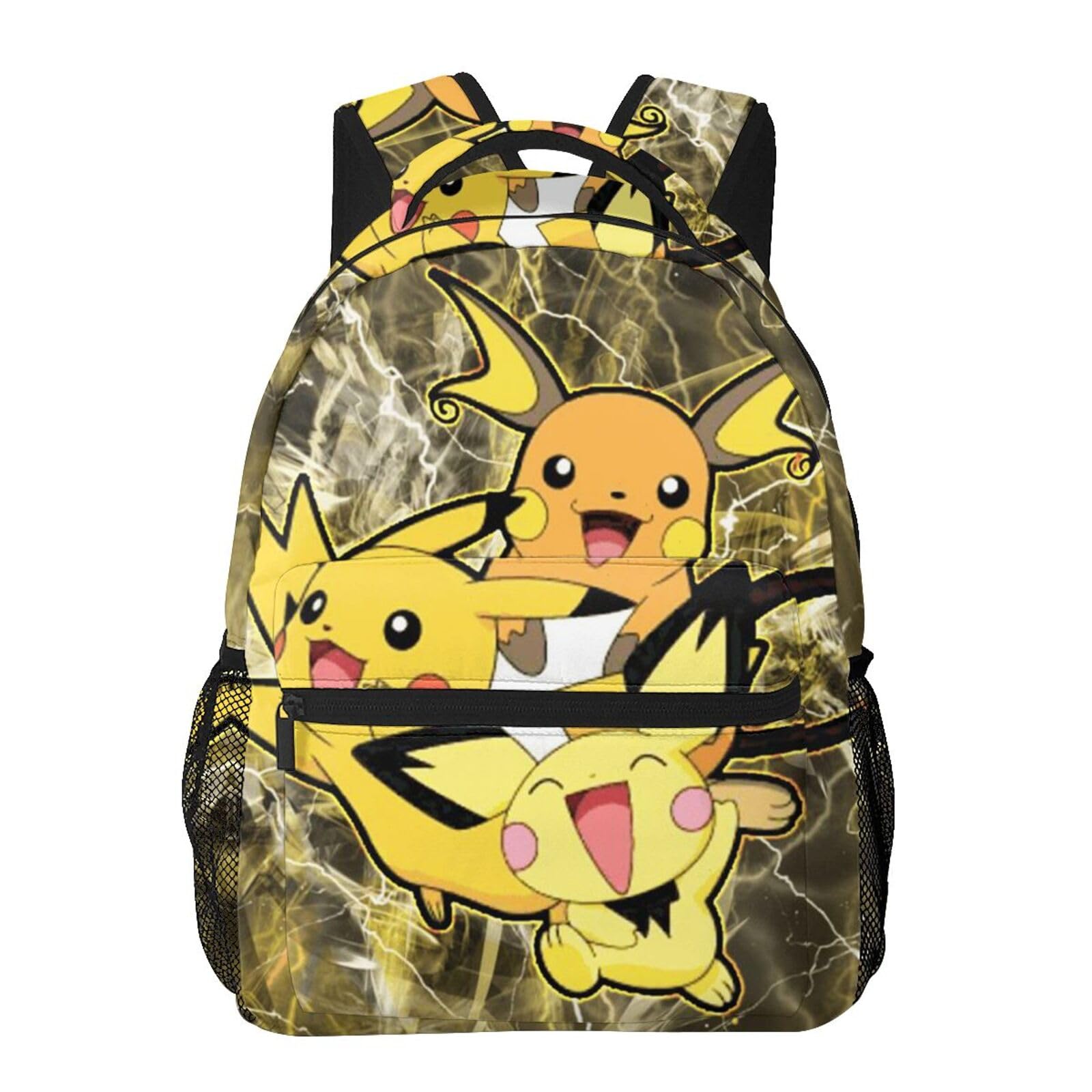 Uante Poke Backpack 3D Printed Cartoon Backpack Adjustable Lightweight Travel Backpack Waterproof Casual Daypack