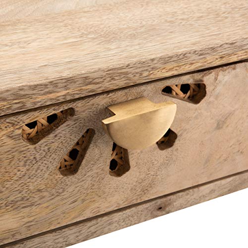 Safavieh Home Office Lily Modern Natural and Brass 2-drawer Desk