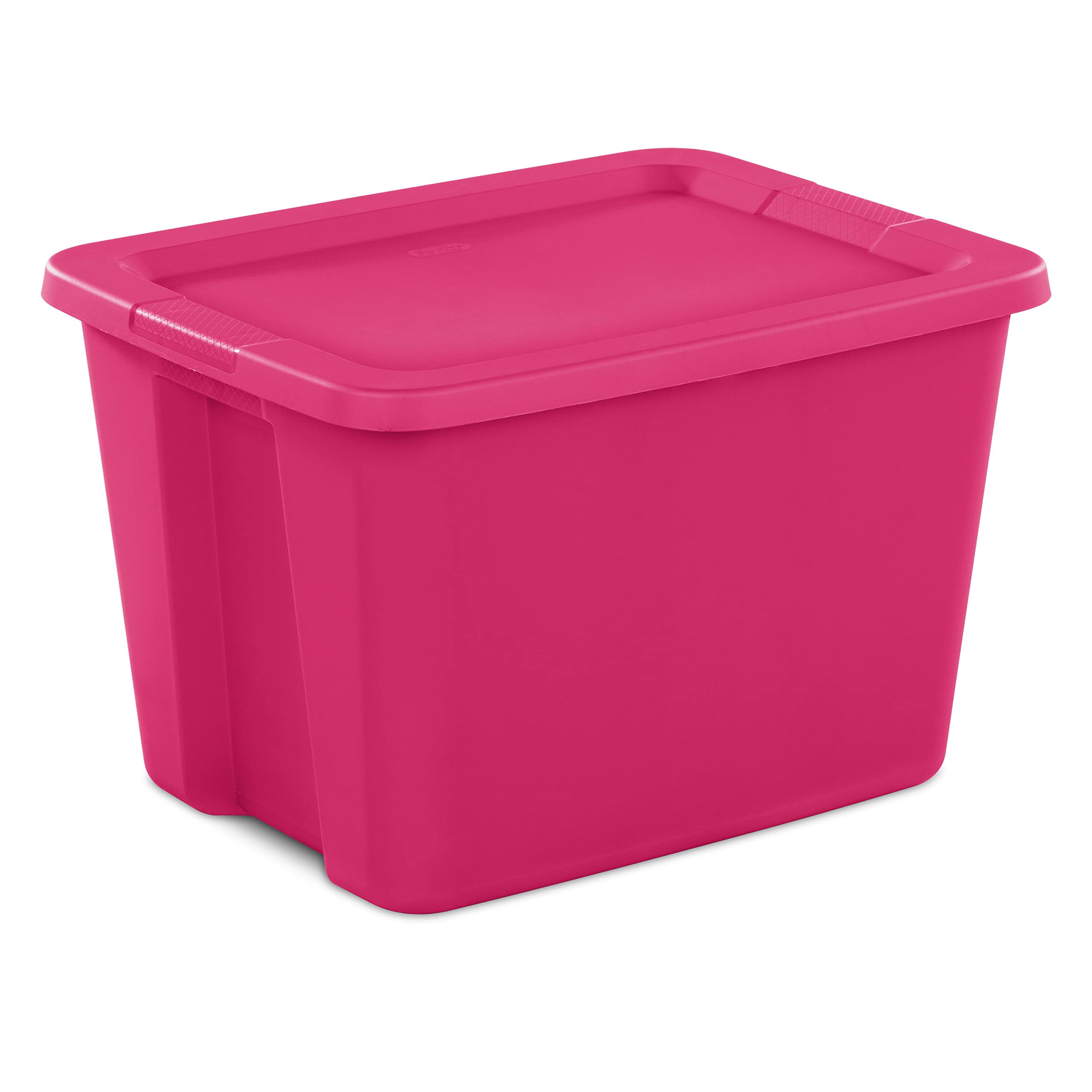 Vibrant Fuchsia Burst - Set of 8 Plastic Tote Boxes (18 Gallon) - Red Storage Containers