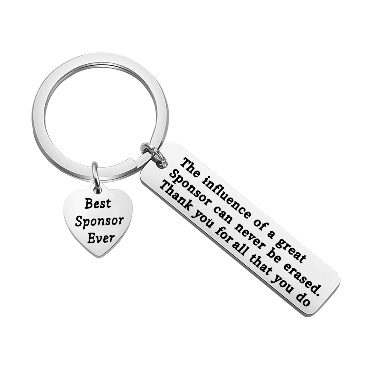 Sponsor Gift The Influence of A Great Sponsor Can Never Be Erased Keychain Thank You Gift AA,NA Sponsor Gift (Sponsor Keychain)
