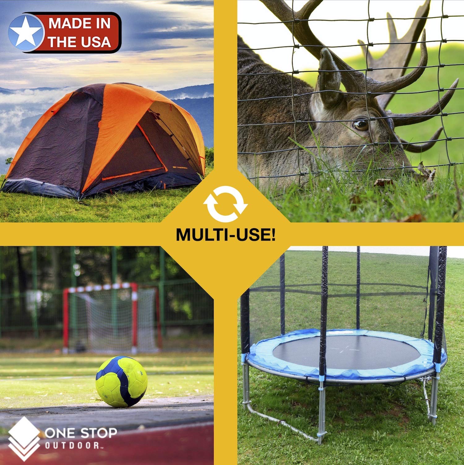 USA Made - (4-Piece Set) Trampoline Wind Stakes 0.375 Inch Heavy Duty Stake Safety Ground Anchor Non-Galvanized Steel Rebar Wind Stakes