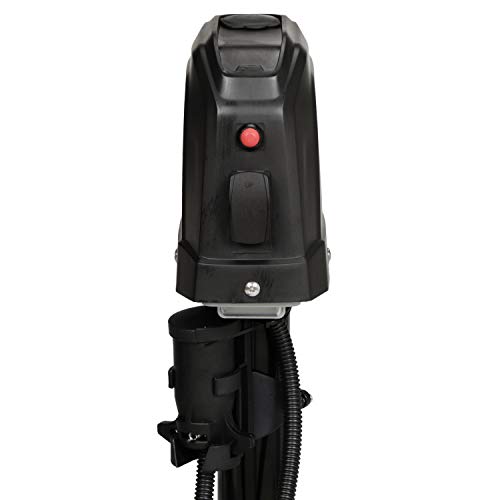 Seachoice Electric Trailer Jack w/Caster and 7-Way Connector, Max Load 1,500 Lbs., 6 in. Wheel Size, 10 in. Travel, Black