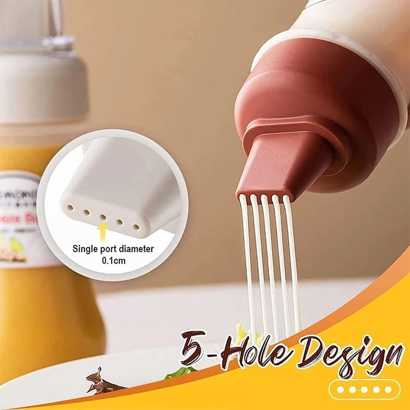 YYYFEI 5-hole Sauce Squeeze Bottles with Lid,9.87oz/280ml Plastic Condiment Bottles for Ketchup Peanut Butter Ketchup Salad Dressing Mustard ,with Scale and Labels,3pcs