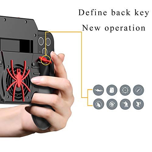 Uberwith 32 Shots per Second PUBG Trigger Mobile Controller, Gaming Grip with Portable Charger Cooling Fan,for PUBG/Fortnite/Rules of Survival L1R1 Mobile Game Trigger Joystick for Android iOS Phone