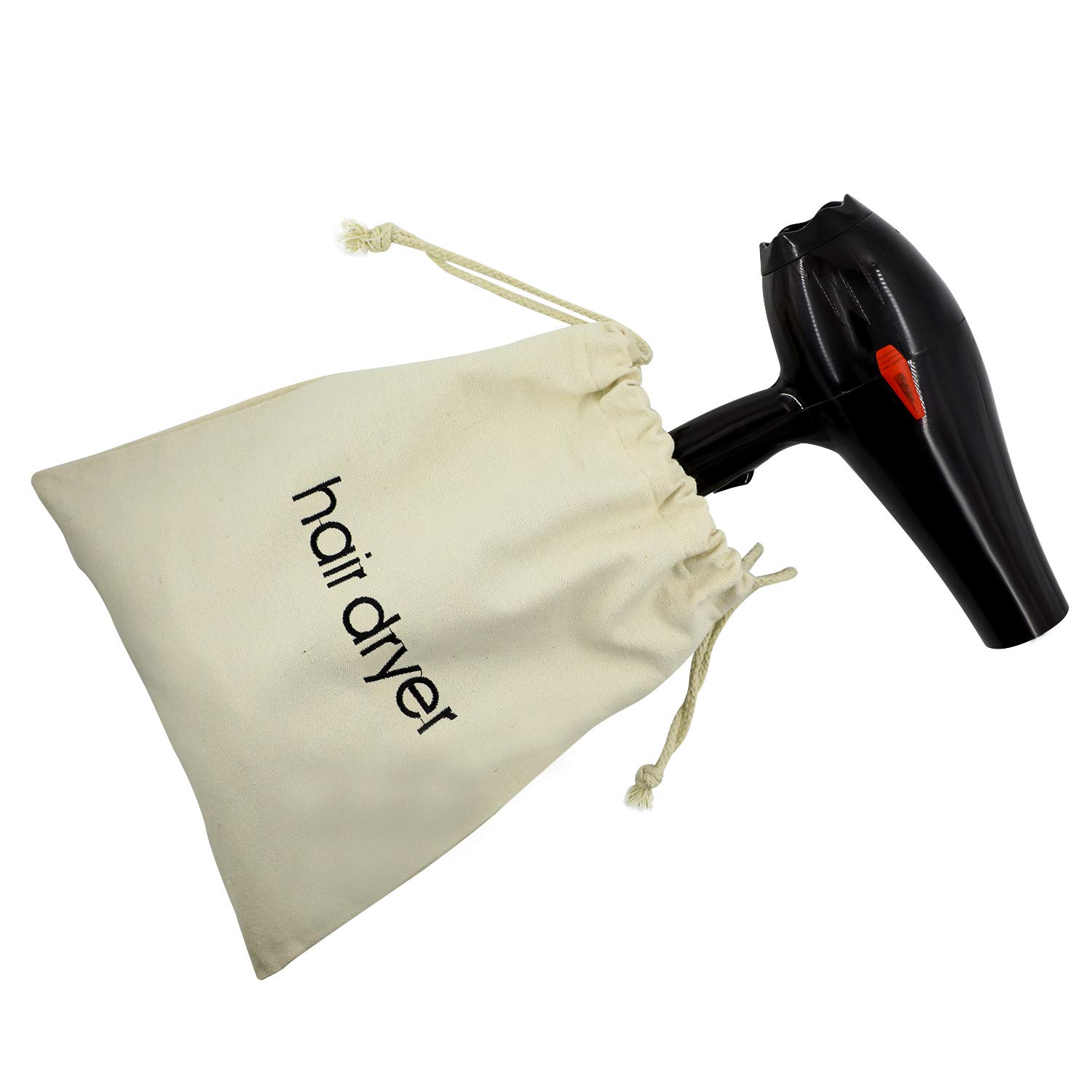 Trounistro 2 Pack Hair Dryer Bags Drawstring Bag Big Cotton Hairdryer Bag (Color 1)