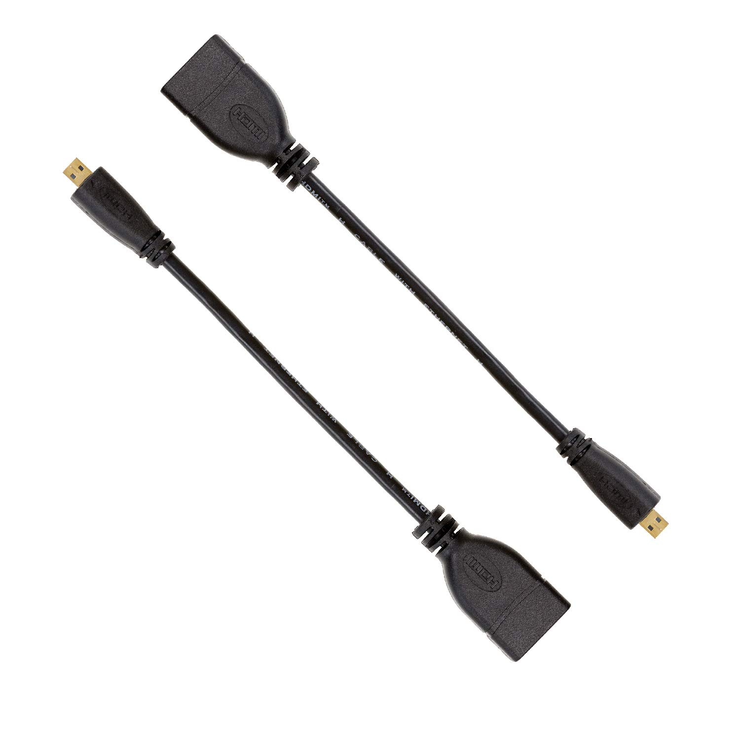 UCTRONICS Micro HDMI to HDMI Cable for Raspberry Pi 4 B, 6 Inch Micro-HDMI Male to HDMI Female Adapter Cable 15cm [2 Pack]