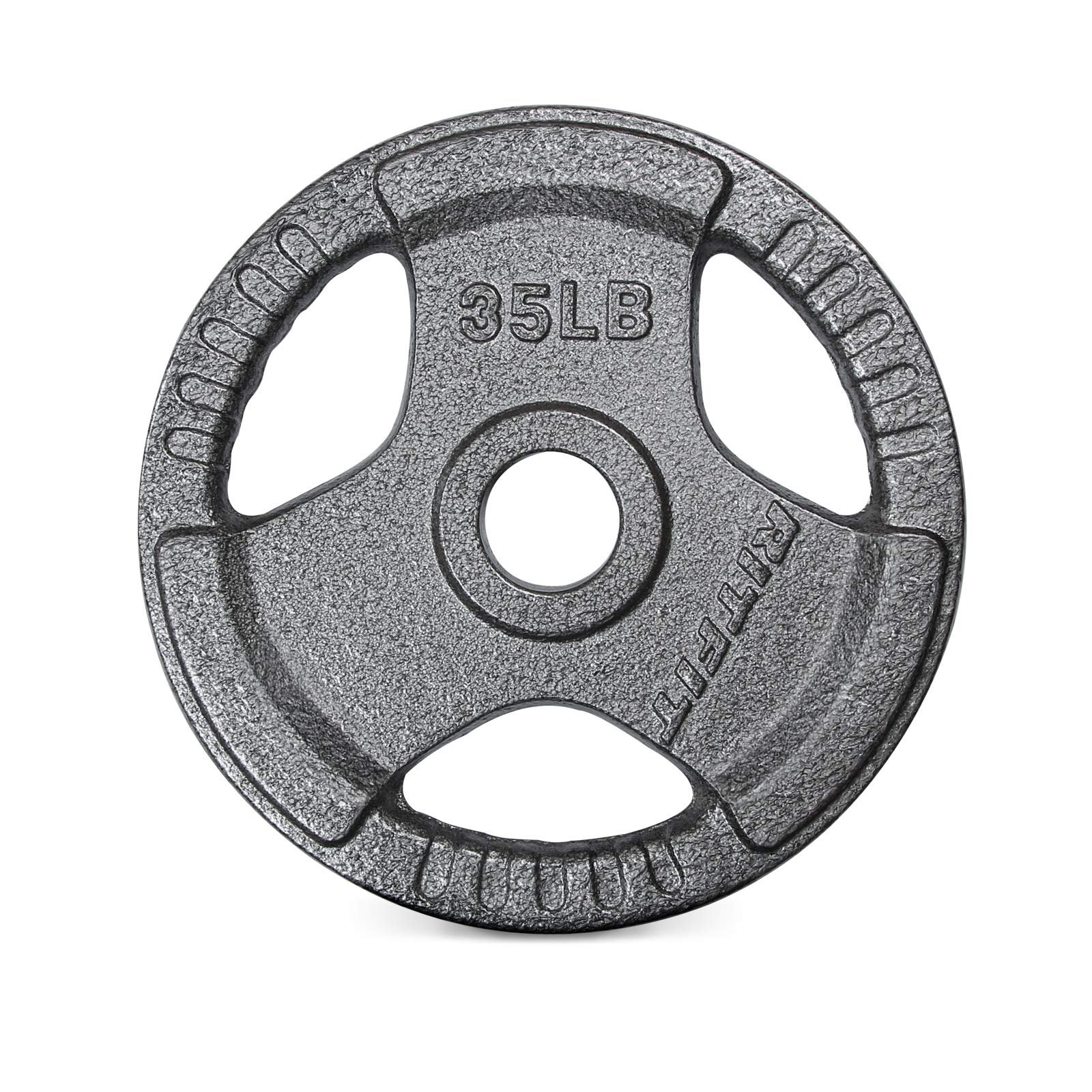 RitFit Grip Plate for Barbell, 2-inch Iron Olympic Weight Plate for Weightlifting and Strength Training in Home & Gym(45LB, Single)