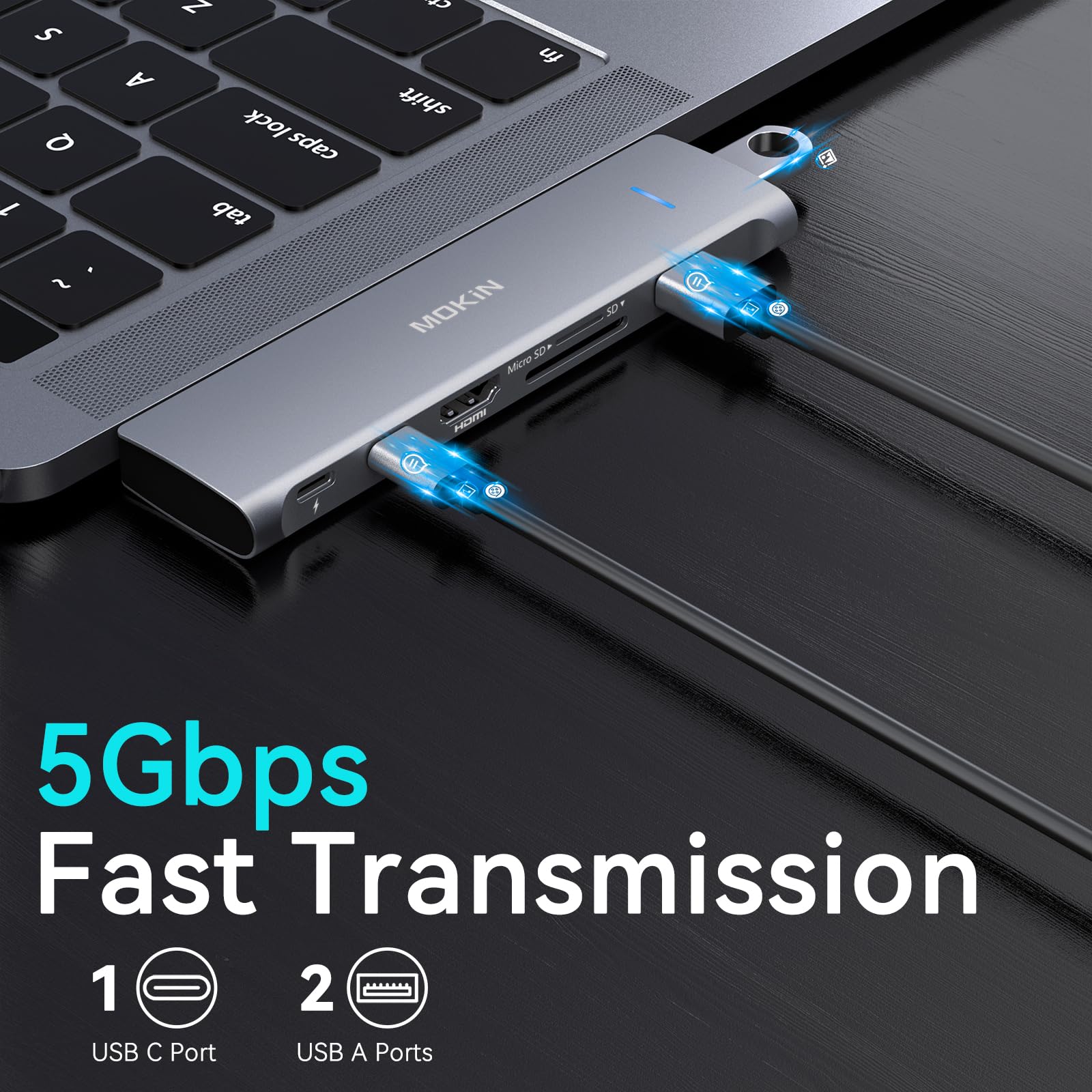 USB C Adapter for MacBook Pro 2022 2021 2020, MacBook Pro USB Adapter, 7 in 2 MacBook Pro Accessories for MacBook Pro/Air M1M2, Mac Dongle with 4K HDMI, 2 USB 3.0, TF/SD, USB-C 100W and Thunderbolt 3