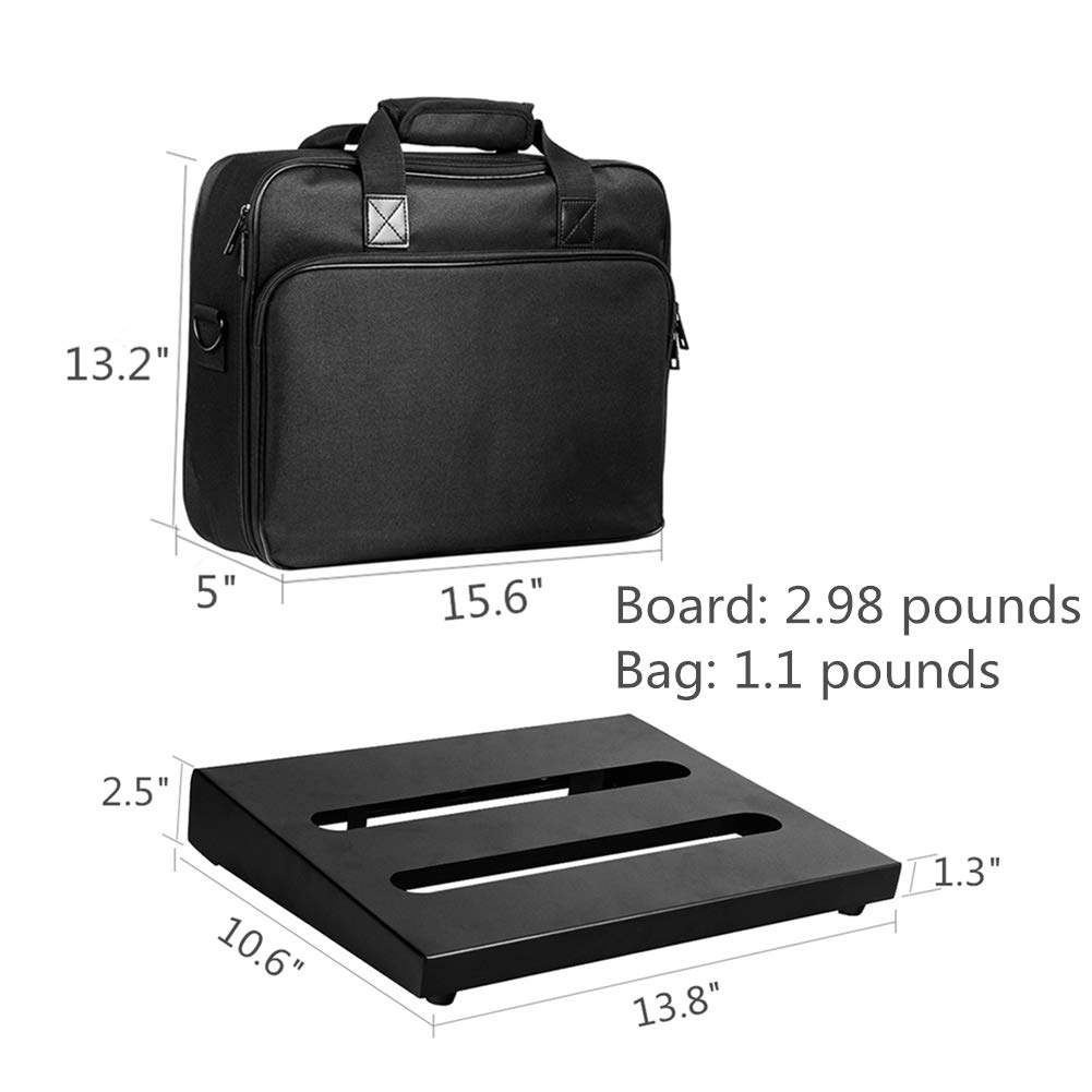 SOYAN Large Guitar Pedal Board 22" x 12.5" with Carry Bag, Mounting Tapes Included (L-22)