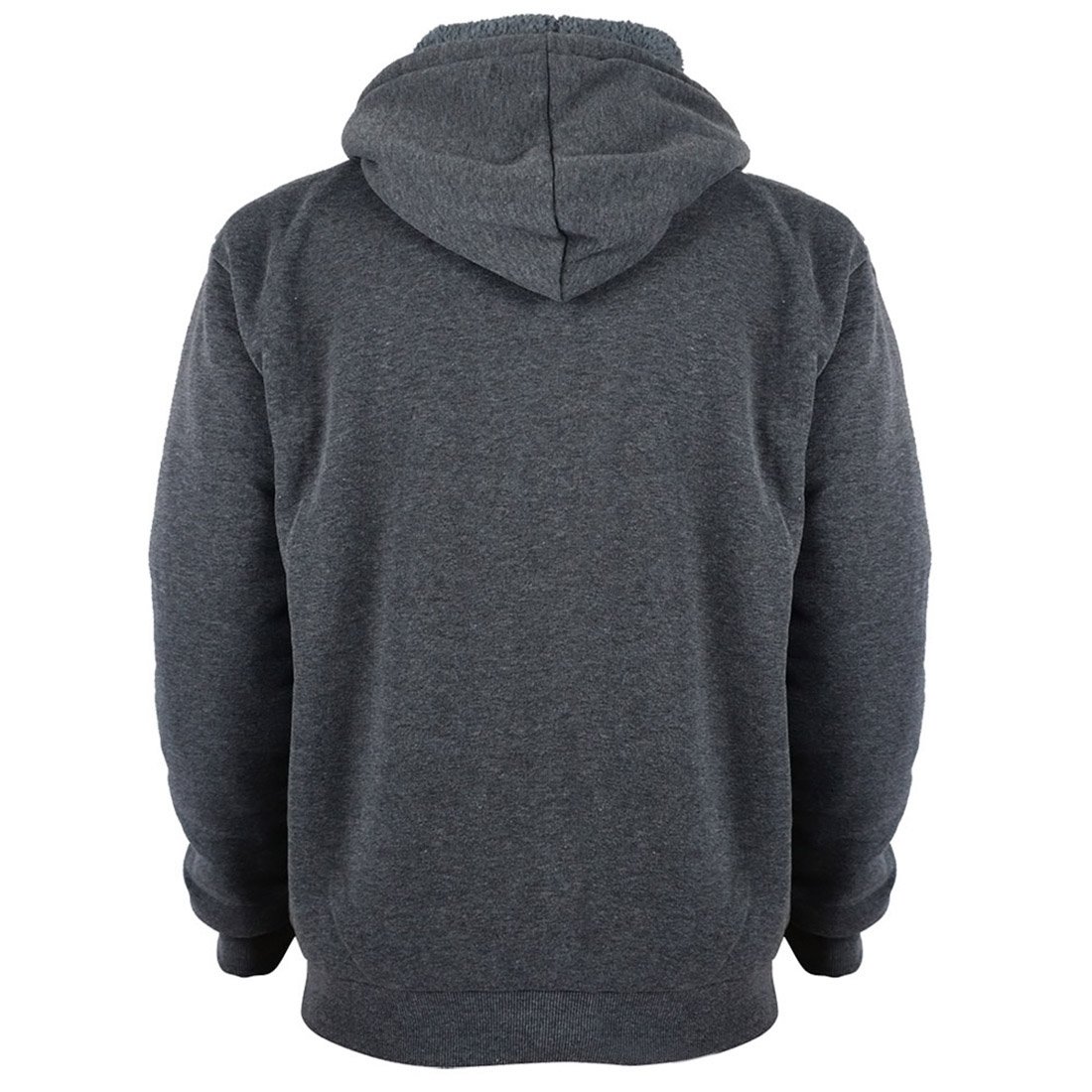 Sherpa Lined Boys Hoodie Full Zip Fleece Warm Youth Big Long Sleeve Child Sweatshirts Dark Grey